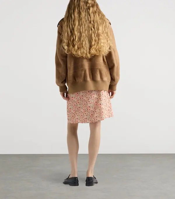 Prada Stretch-silk Georgette Floral Mini Skirt