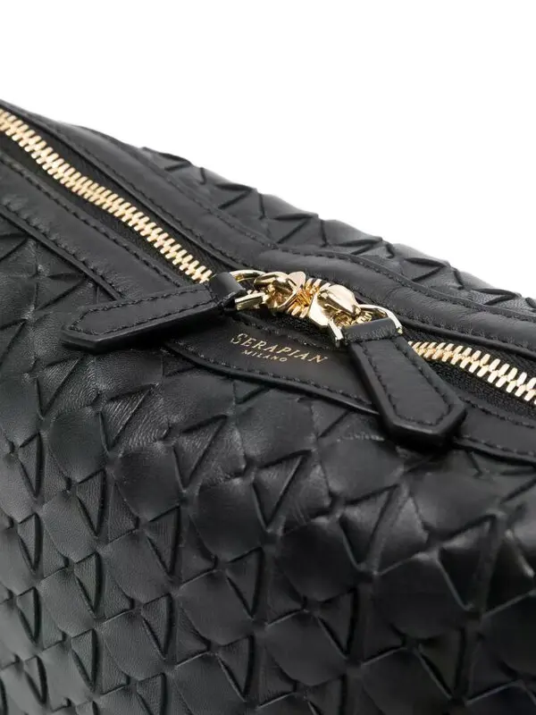 SERAPIAN Small Mosaico Shoulder Bag - Black