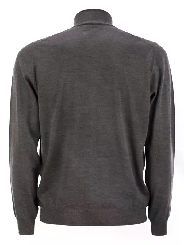 Fedeli Open Knit Zip Cardigan - Grey