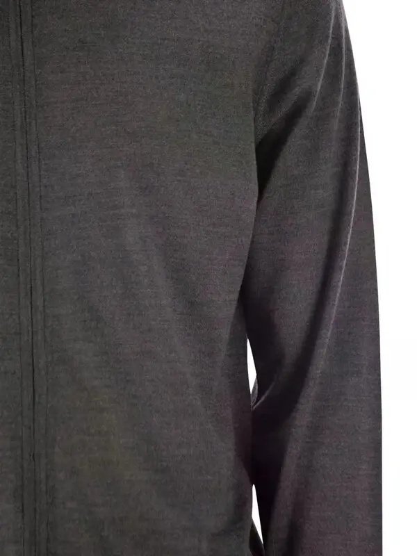 Fedeli Open Knit Zip Cardigan - Grey
