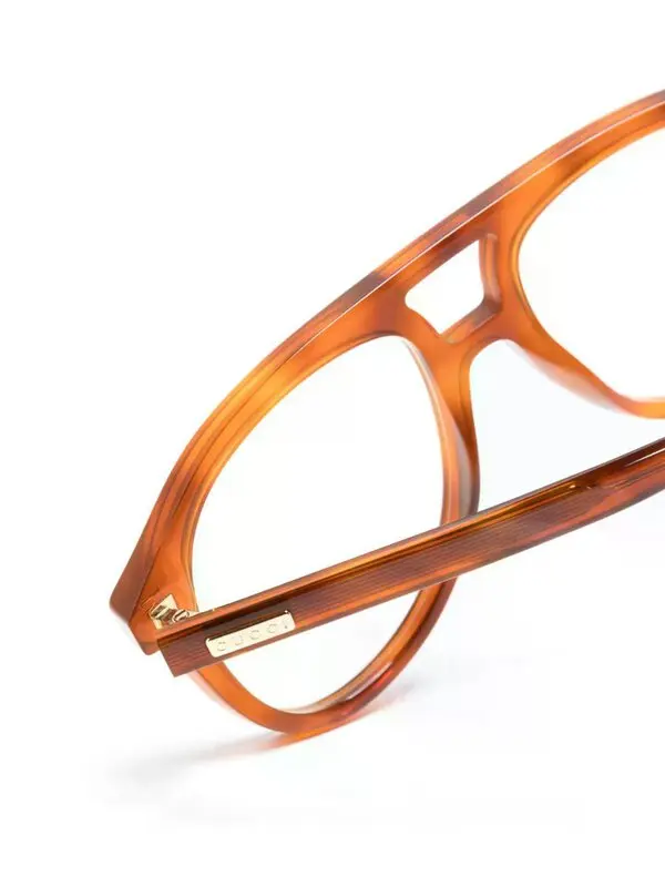 Gucci Logo-plaque Pilot-frame Eyeglasses