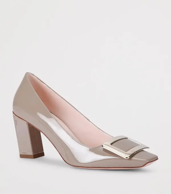 ROGER VIVIER Patent Leather Belle Vivier Pumps 75 - Brown