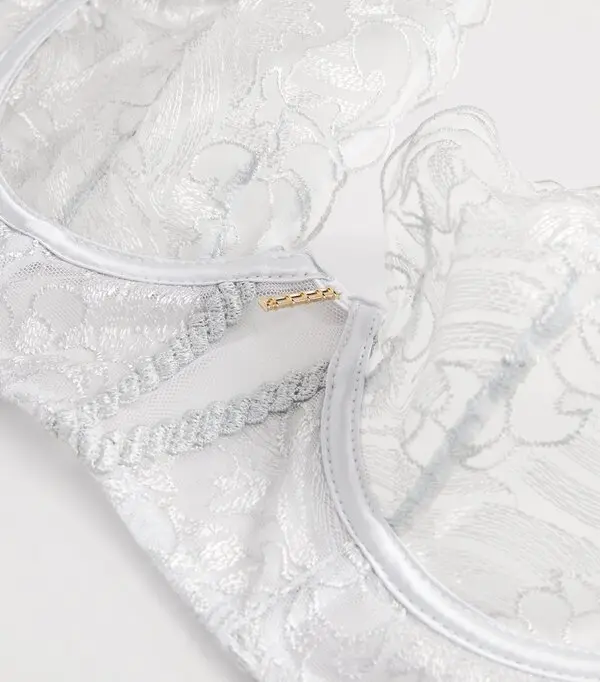 AUBADE Satin Lace-trim Bustier Bra