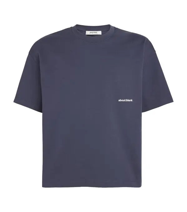 ABOUT:BLANK Cotton Back Logo T-shirt - Blue