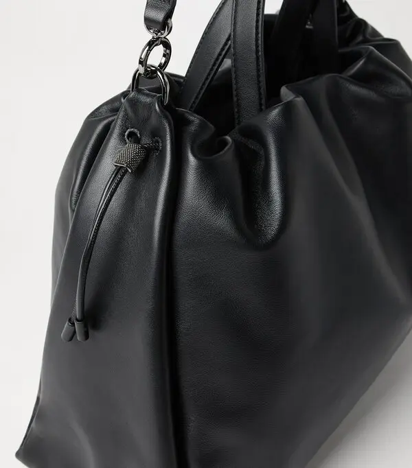Brunello Cucinelli Leather Mellow Bucket Bag