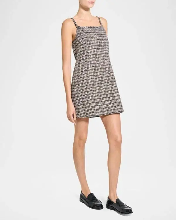 Theory Plaid Mini Shift Dress