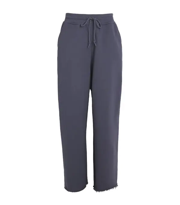 ABOUT:BLANK Cotton Raw Hem Wide-leg Sweatpants - Blue