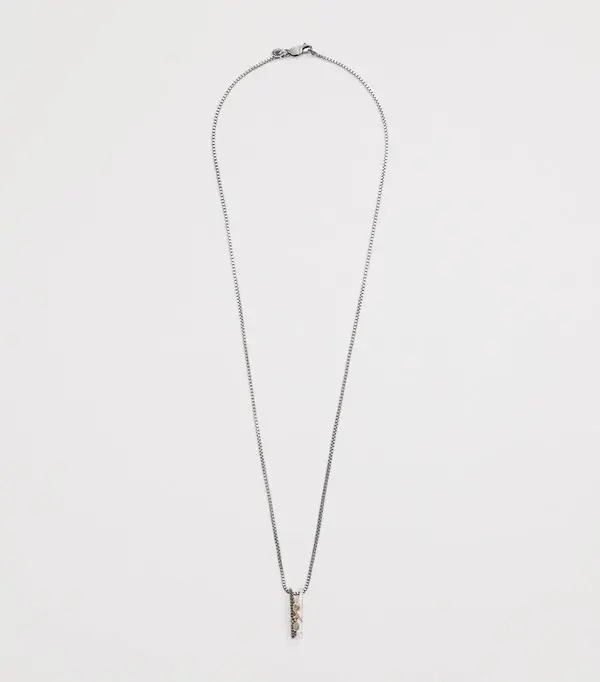 Tateossian Rhodium-plated Sterling Mayfair Peg Necklace