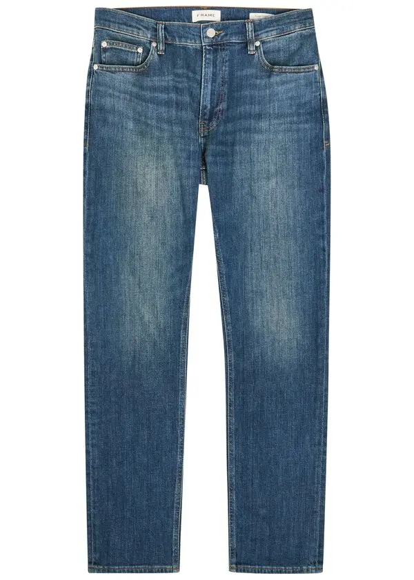 FRAME Mid-rise Straight-leg Jeans - Dark Blue