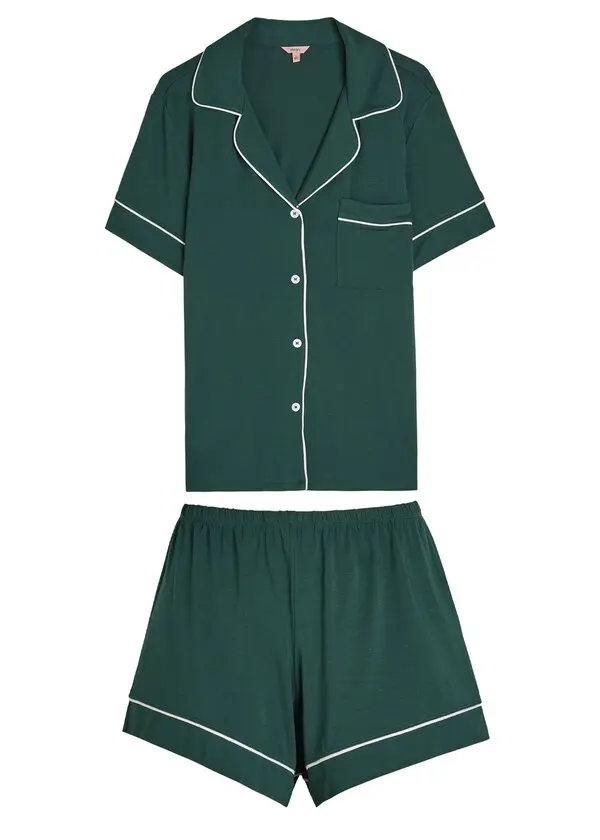 Eberjey Gisele Jersey Pyjama Set - Green