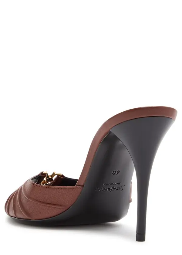 Saint Laurent Babylone 90 Pleated Leather Mules