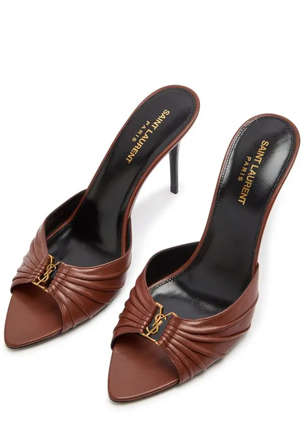 Saint Laurent Babylone 90 Pleated Leather Mules
