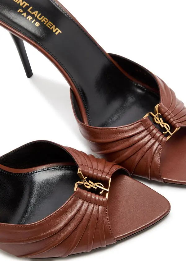Saint Laurent Babylone 90 Pleated Leather Mules