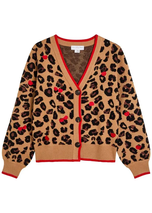 NEVER FULLY DRESSED Cherry Embroidered Knit Cardigan