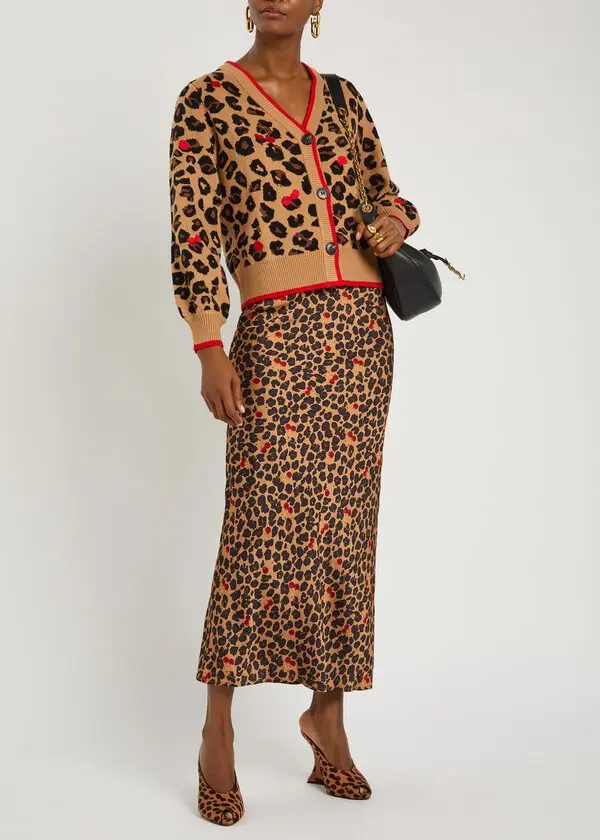 NEVER FULLY DRESSED Cherry Embroidered Knit Cardigan