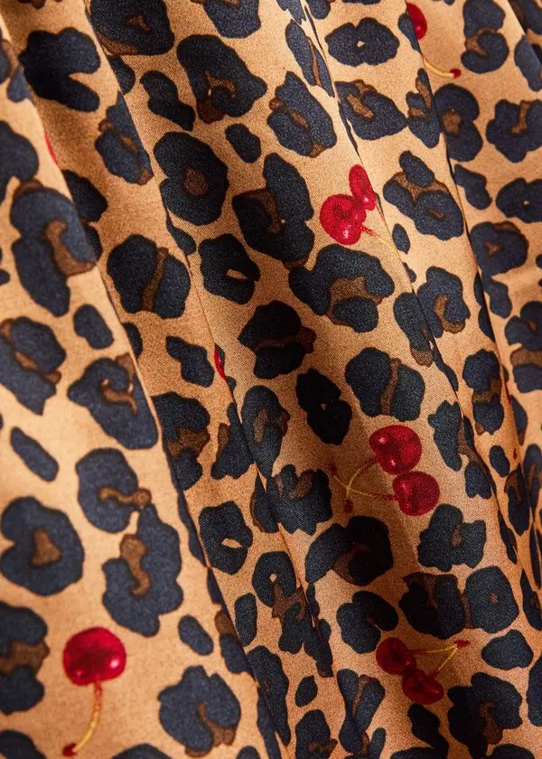 NEVER FULLY DRESSED Cherry And -print Satin Midi Dress