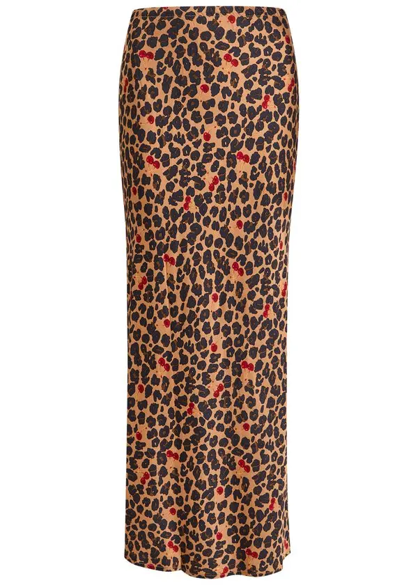 Never Fully Dressed Leopard Print Skirt Never Fully Dressed Satin Mini Skirt  With Lace Trim Hem