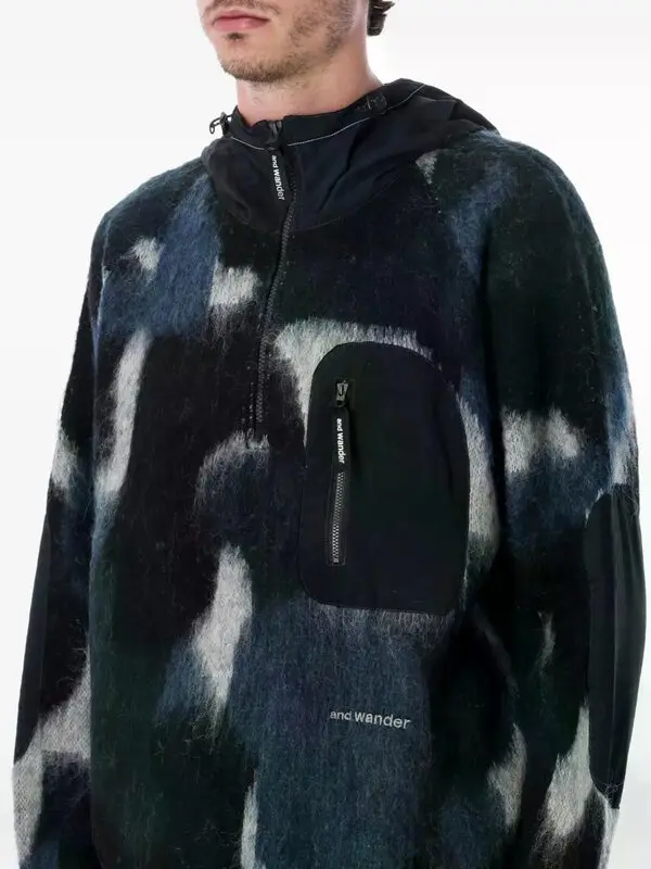AND WANDER Hooded Zip Sweater