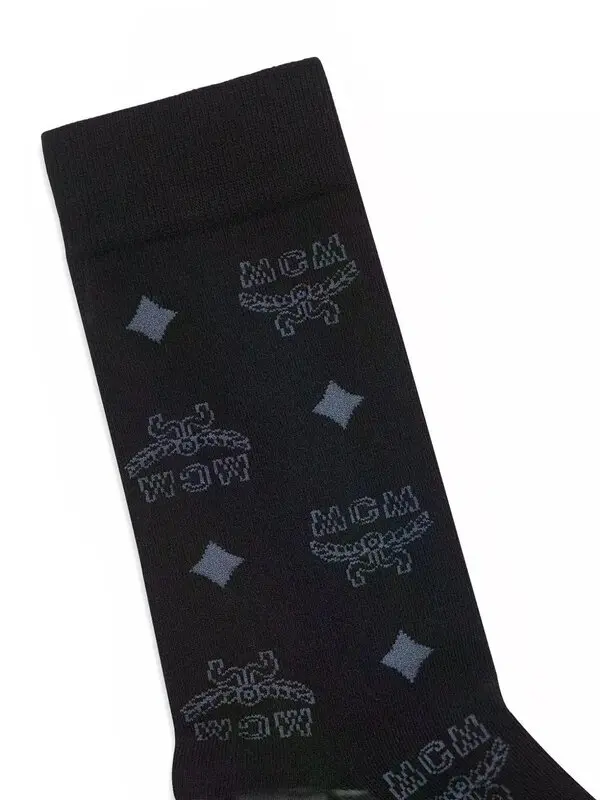 Mcm Monogram Patterned Knitted Socks