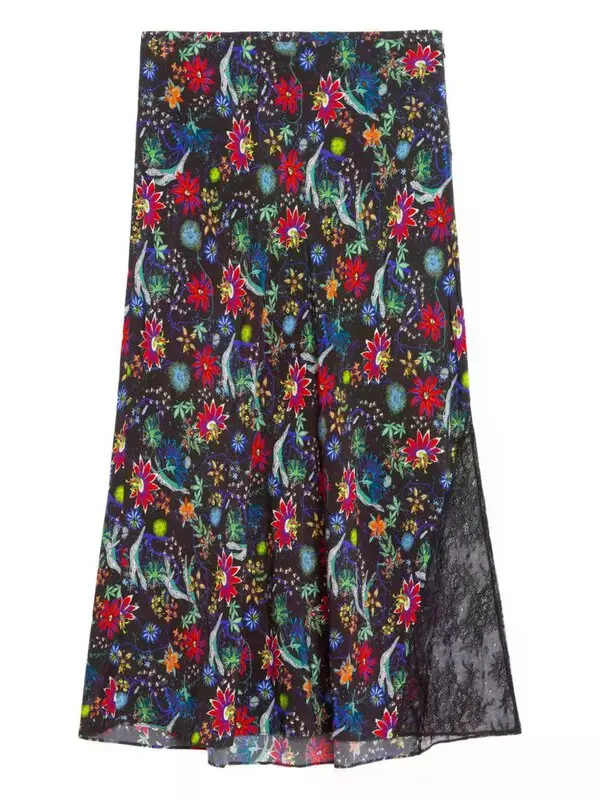 Zadig&Voltaire Jayla Floral Midi Skirt - Blue