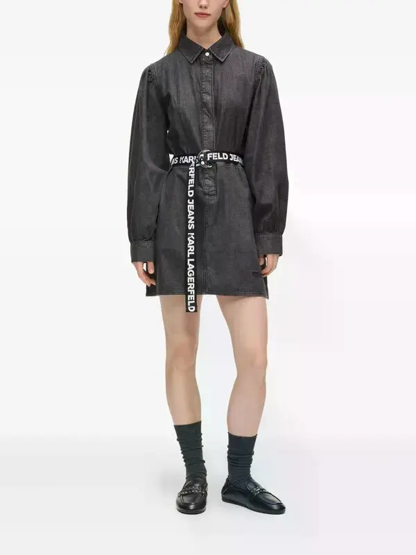 Karl Lagerfeld Belted Denim Shirt Dress