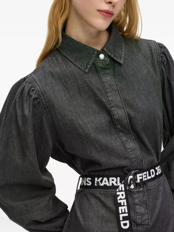 Karl Lagerfeld Belted Denim Shirt Dress