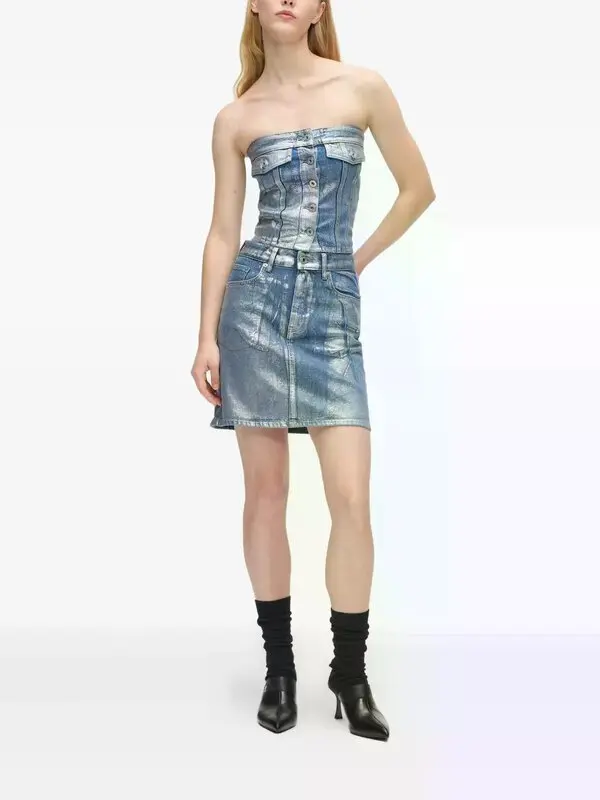 Karl Lagerfeld Coated Denim Mini Skirt