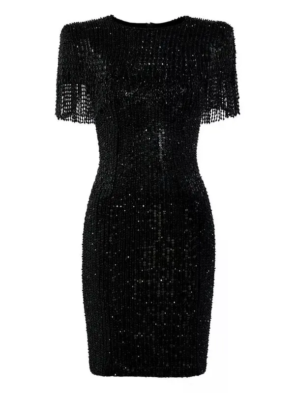 Jenny Packham Sequin-embellished Beaded Mini Dress - Black