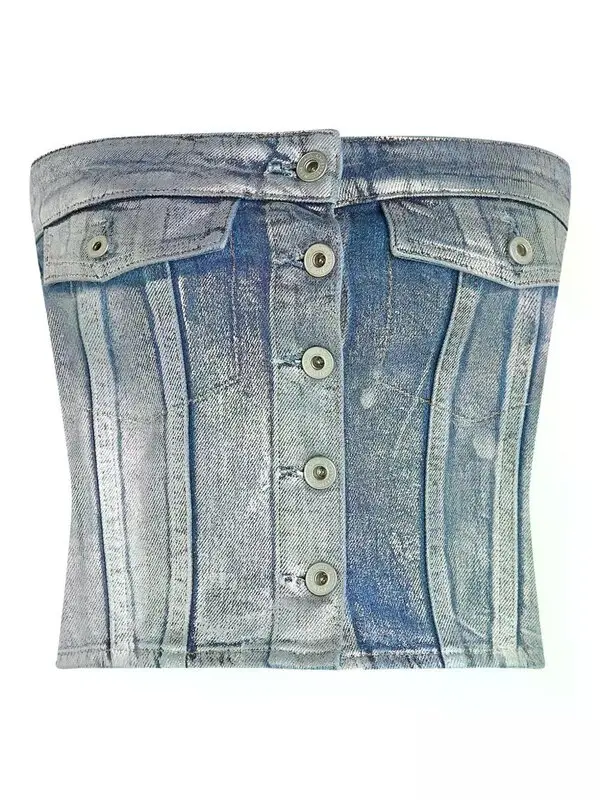 Karl Lagerfeld Button-fastening Strapless Top