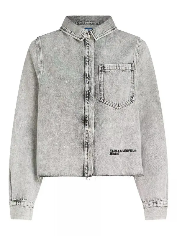 Karl Lagerfeld Bleached Denim Shirt