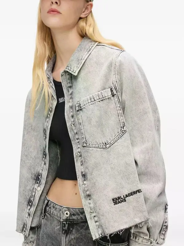 Karl Lagerfeld Bleached Denim Shirt