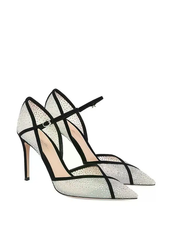 GIANVITO ROSSI D'orsay Embellished Heeled Pumps - White