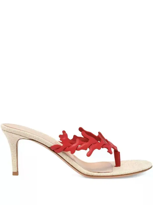 GIANVITO ROSSI 70mm Coral-appliqué Heeled Sandals - Neutrals