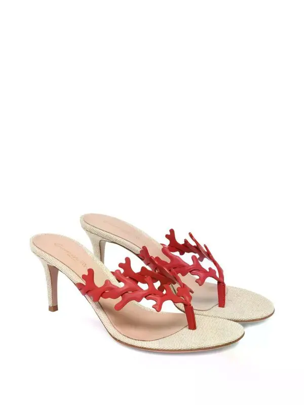 GIANVITO ROSSI 70mm Coral-appliqué Heeled Sandals - Neutrals