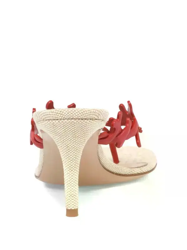 GIANVITO ROSSI 70mm Coral-appliqué Heeled Sandals - Neutrals