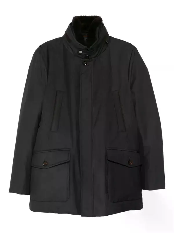 MOORER Fur Collar Pocket Jacket