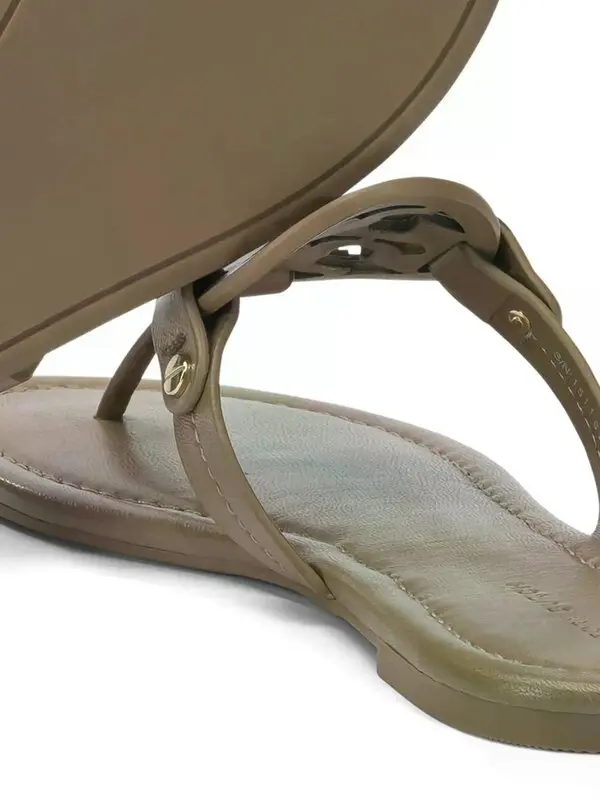 Tory Burch Miller Cut-out Leather Flat Sandals - Brown