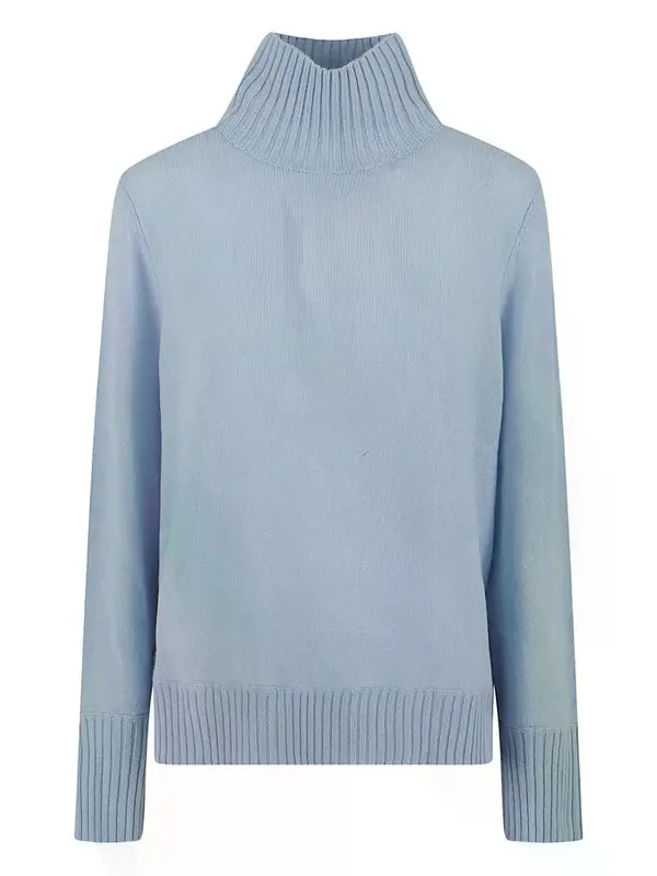 ALLUDE High-neck Ribbed Knitwear - Blue