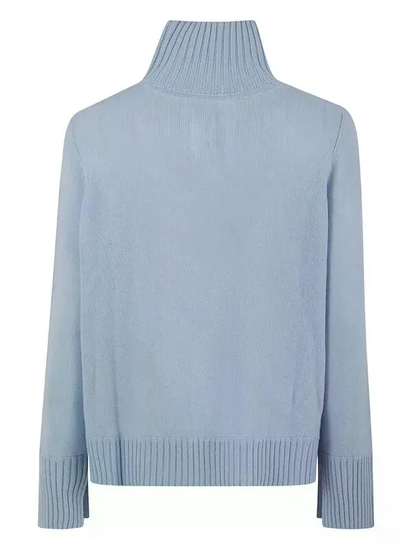 ALLUDE High-neck Ribbed Knitwear - Blue