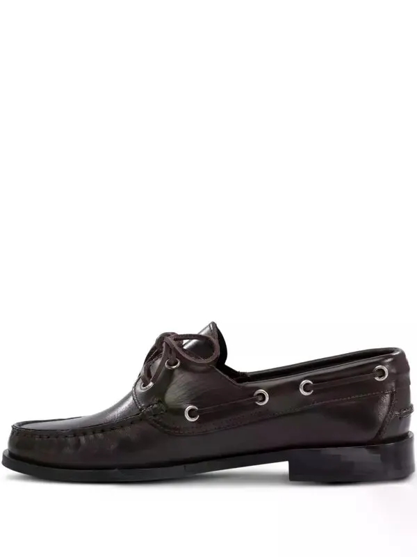 AeydĒ Harris Lace-up Leather Boat Shoes - Brown