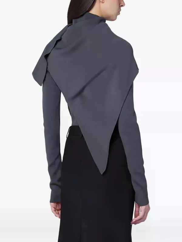 ENTIRE STUDIOS Scarf-detail Turtleneck Top - Grey