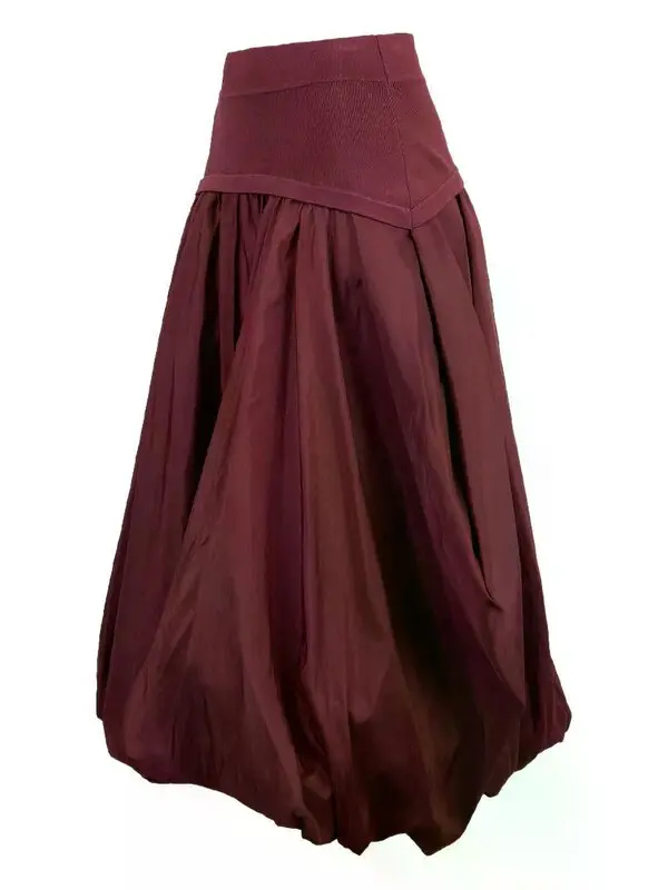 Simkhai Corinn Taffeta Midi Skirt - Red