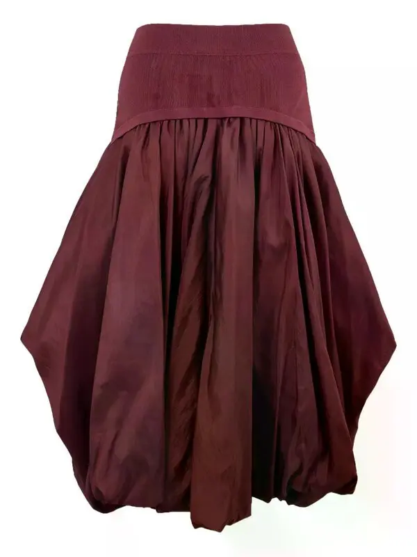 Simkhai Corinn Taffeta Midi Skirt - Red