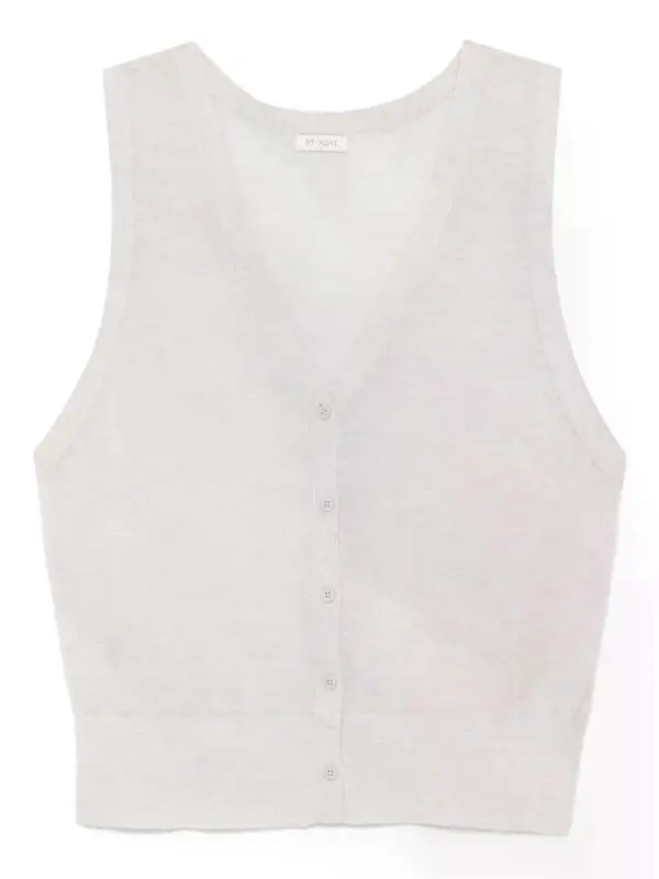 ST. AGNI Sleeveless Button-front Vest - Grey