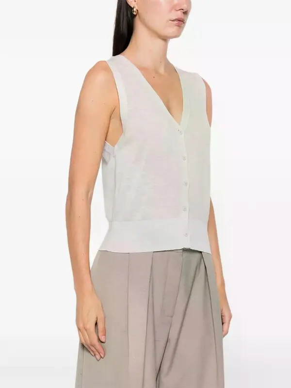 ST. AGNI Sleeveless Button-front Vest