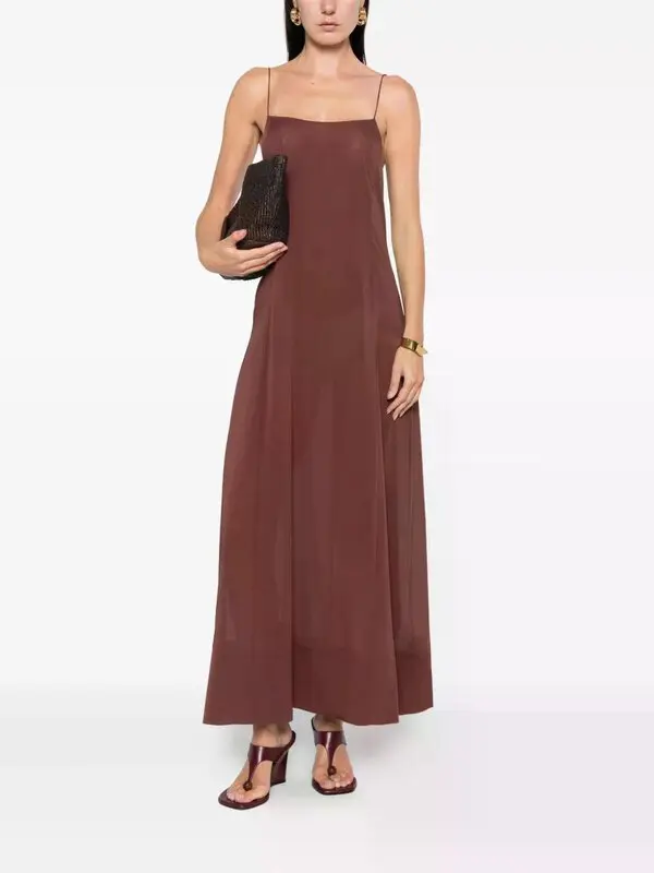 brown maxi slip dress Brown Evil Eye Maxi Dress – Boho Slip Dress for Women main image 0
