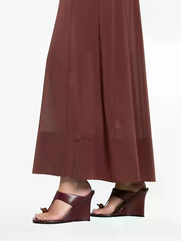 ST. AGNI Sheer Straps Maxi Slip Dress - Brown