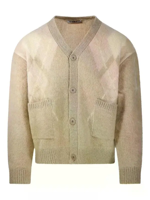 COOR Argyle-pattern Pocket Cardigan