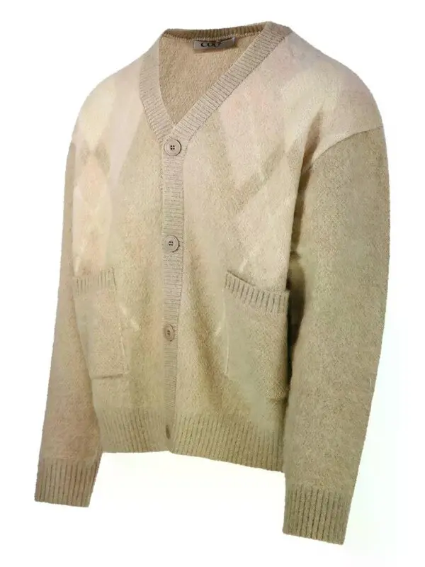 COOR Argyle-pattern Pocket Cardigan