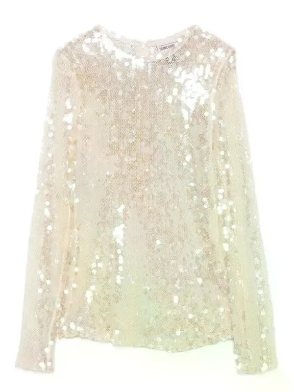 SEMICOUTURE Sequin-embellished Top - Neutrals